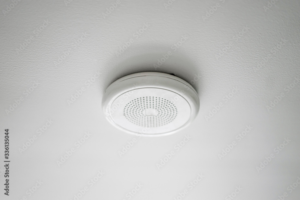 fire alarm security safety device system, attached to ceiling in people ...