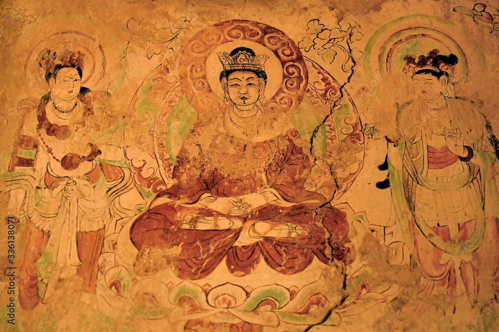 Ancient art murals of Dunhuang Grottoes in China Stock Photo | Adobe Stock