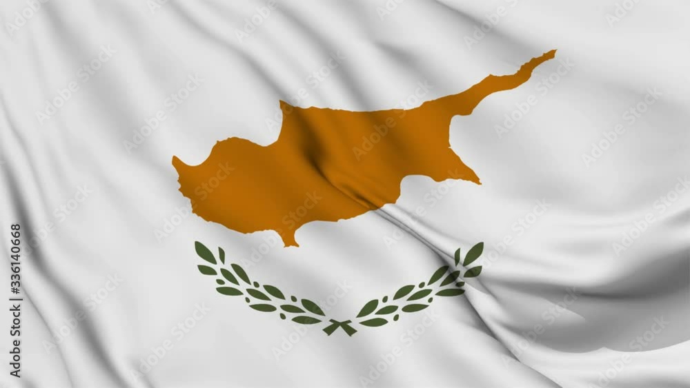 Cyprus flag is waving 3D animation. Cyprus flag waving in the wind ...