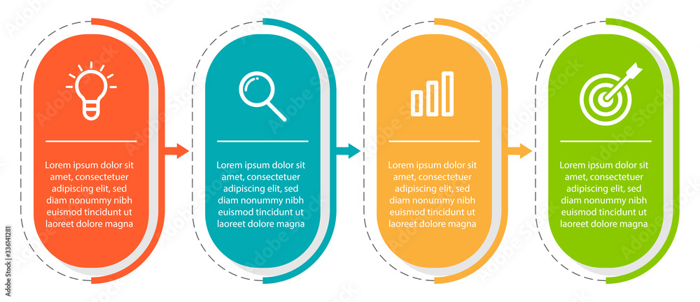 Minimal Business Infographics template. Timeline with 4 steps, options ...