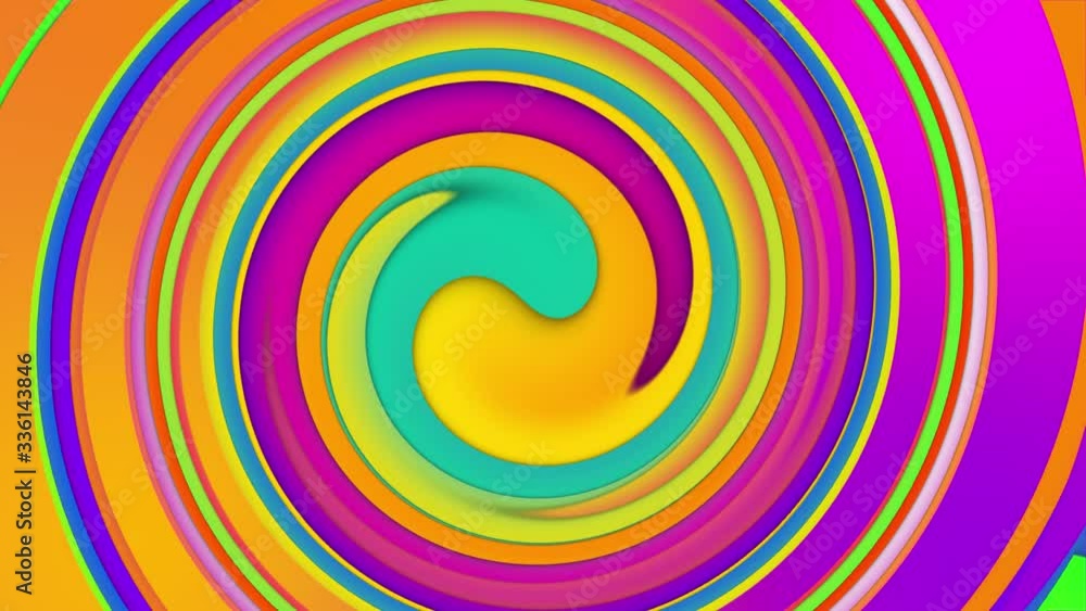The color gradient of the liquid gradually spirals and changes its ...