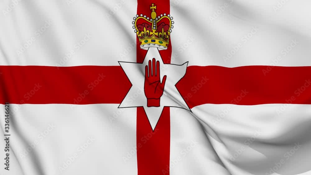 northern Ireland flag is waving 3D animation. northern Ireland flag ...