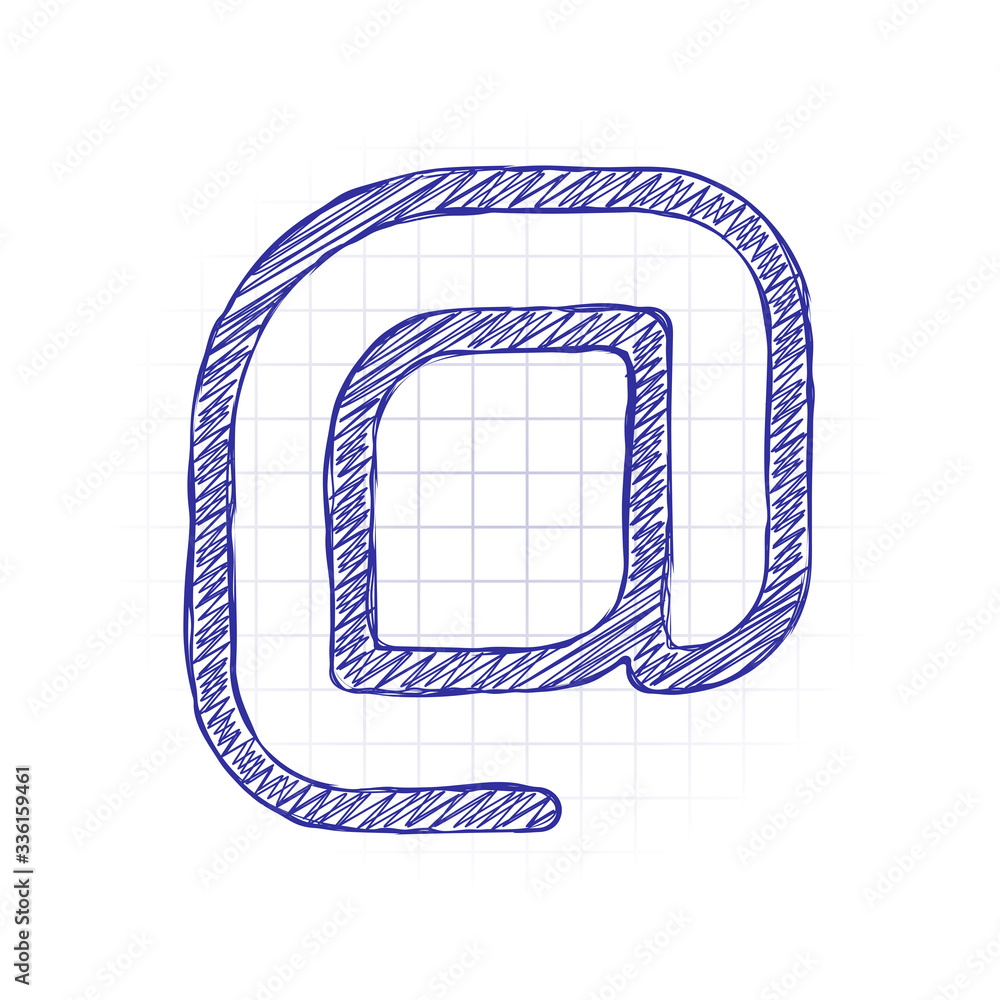 E-mail symbol, internet mail icon. Linear, thin outline. Hand drawn ...