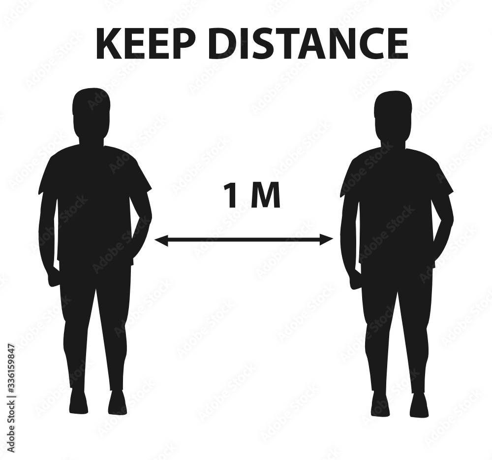 Keep distance. Social distancing, People keeping distance for infection ...