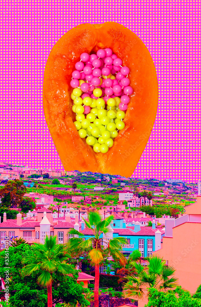 Fashion aesthetic moodboard collage walpappers. Creative papaya on ...
