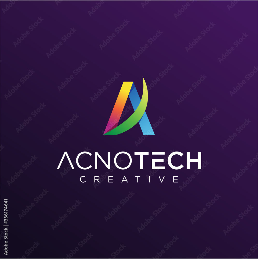 Letter A Tech Logo Design Vector Stock illustration . A Logo Design ...