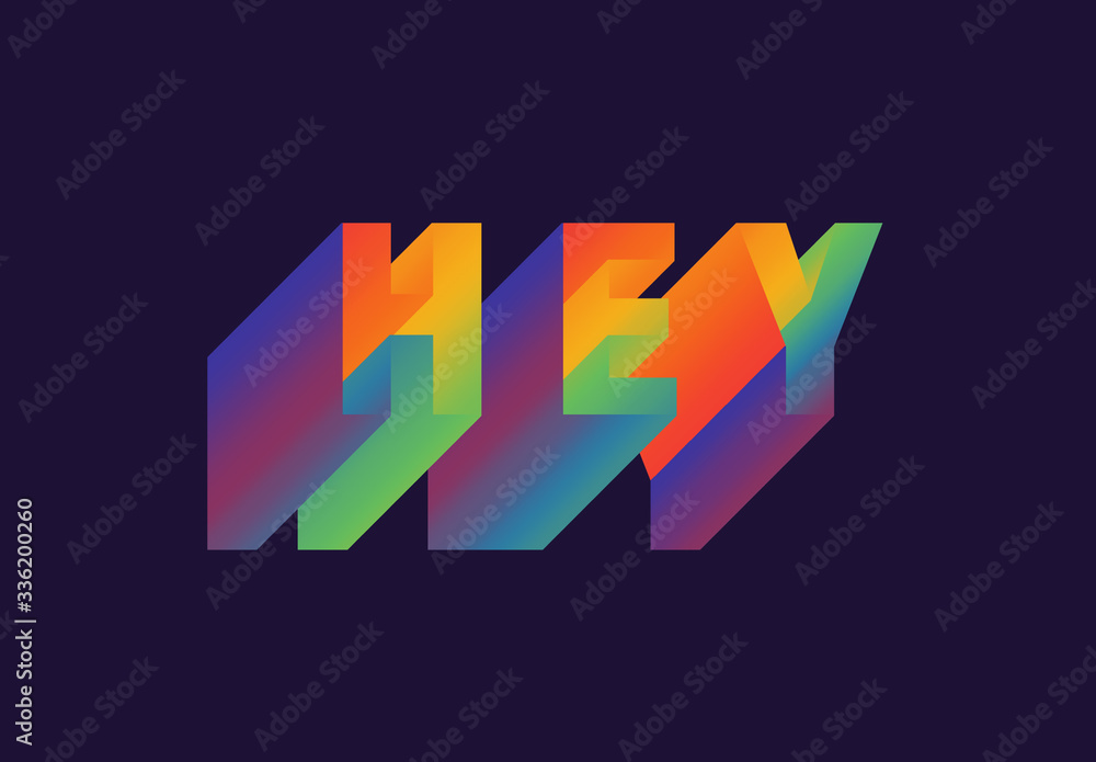 Rainbow Gradient 3D Text Effect Mockup Stock Template | Adobe Stock