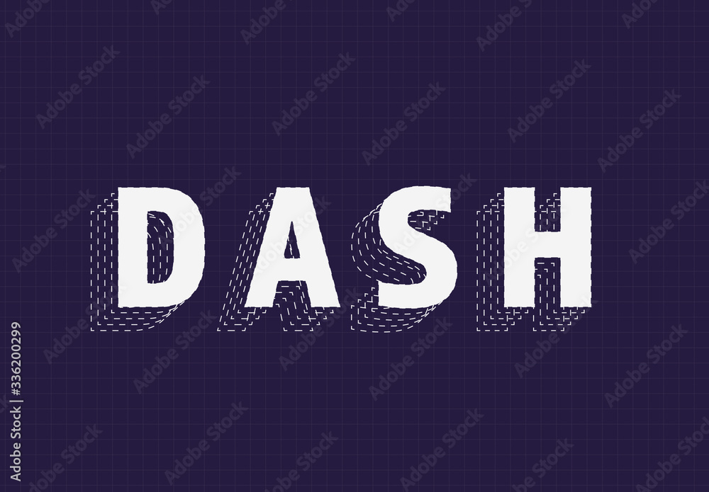 Dotted Outline 3D Text Effect Mockup Stock Template | Adobe Stock