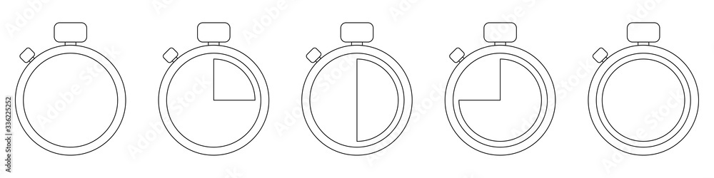 Set Of Timer Vector Icon Stopwatch Symbol Vector Countdown Circle Clock Counter Timer Fast