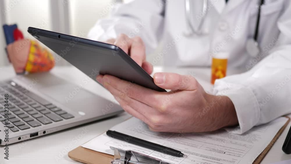 Medical Professional Doctor, wearing a white lab coat, and a ...