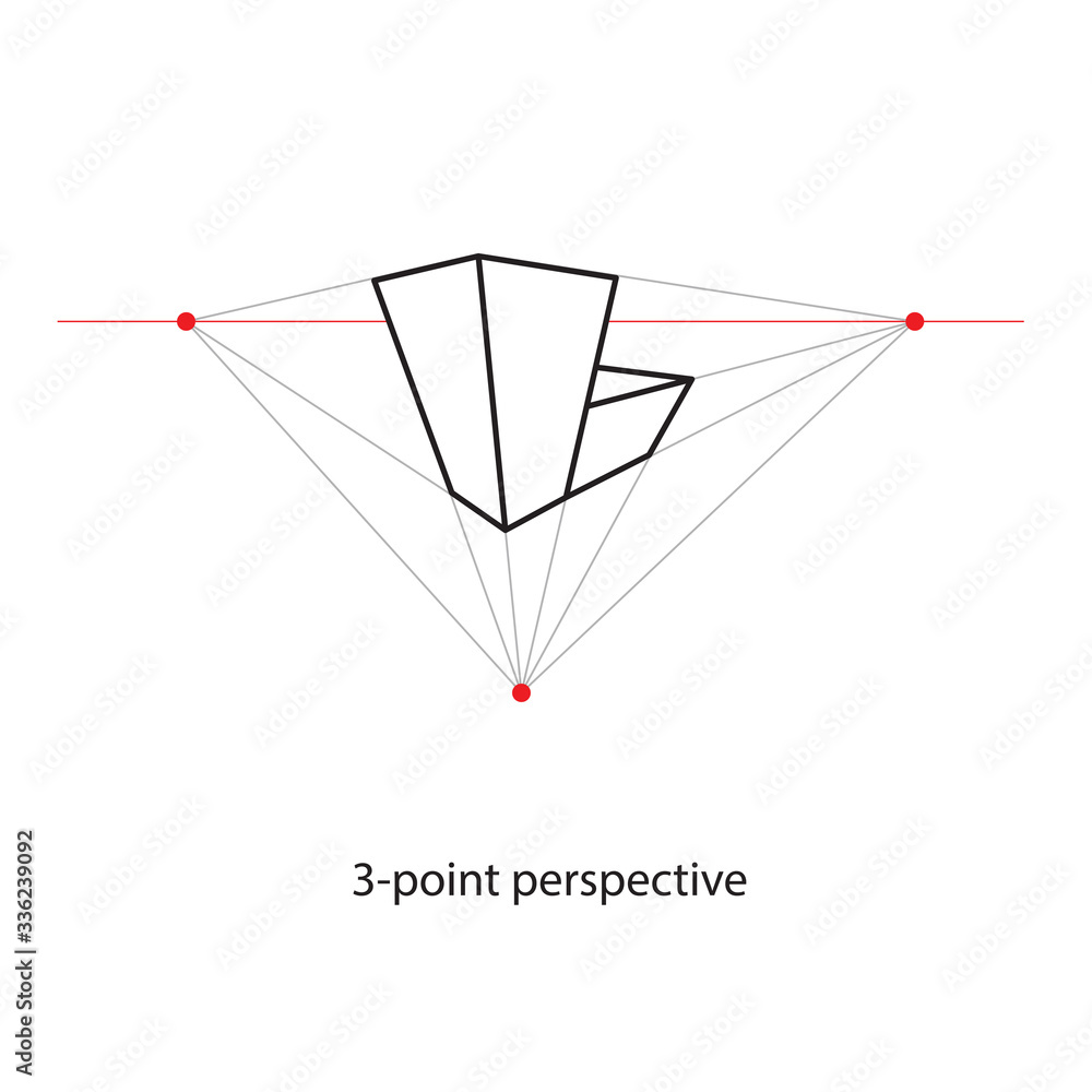 Poster Three Point Perspective Line Drawing study art architecture ...