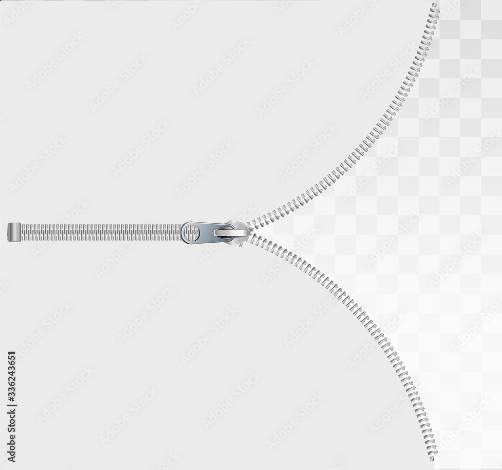 Sewing accessory zipper on a transparent background. Stock vector ...