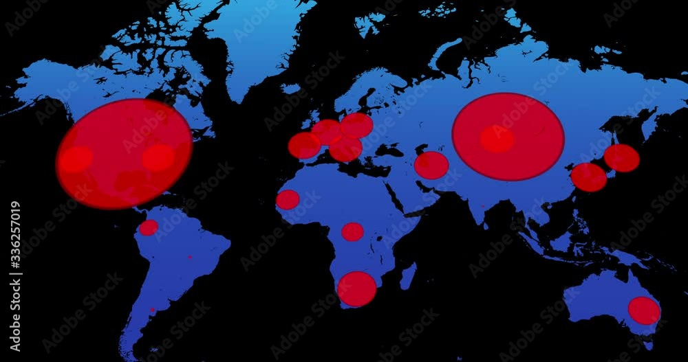 Video „Digital map of Coronavirus COVID-19 SARS-COV-2 spreading ...