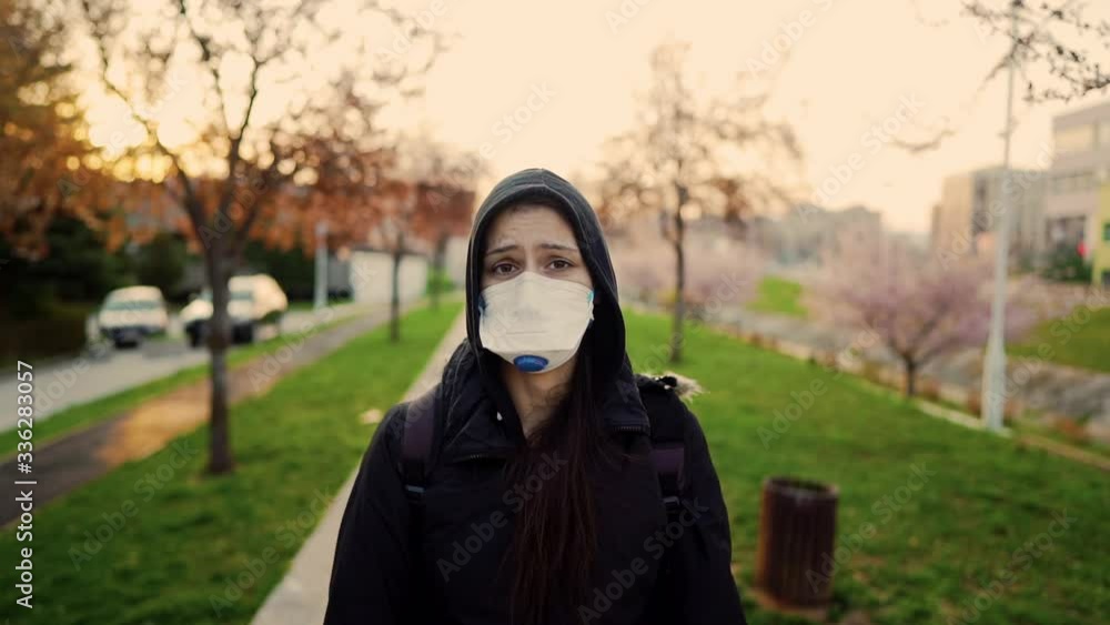 Patient suffering from infectious disease,sick person in N95 mask ...