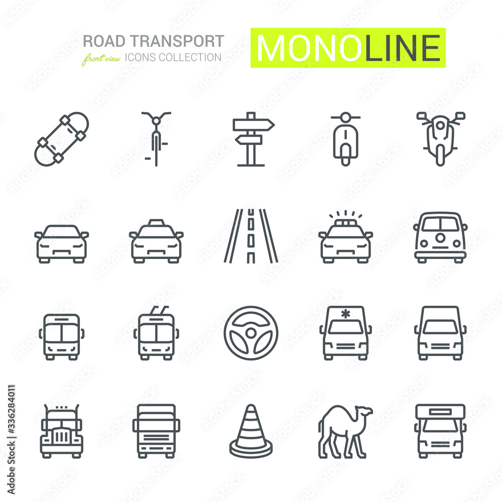 Road Transport Icons Stock Vector | Adobe Stock