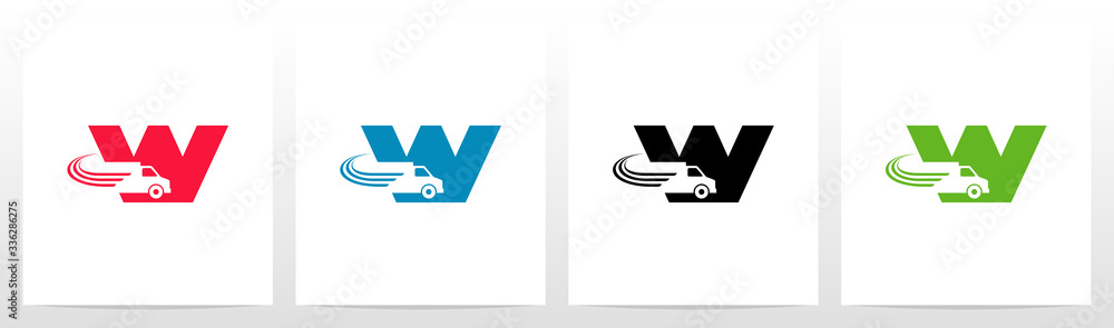 Transport Truck On Letter Logo Design W Stock Vector | Adobe Stock