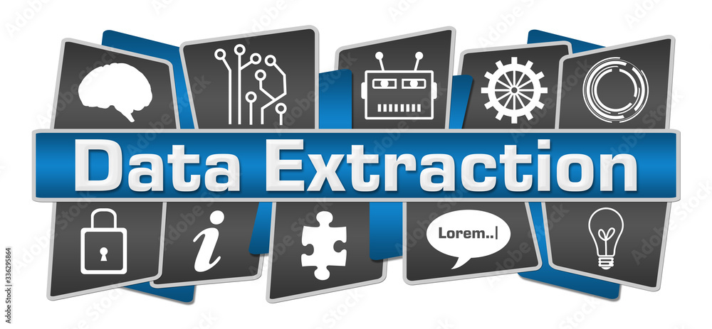 Data Extraction Blue Grey AI Technology Symbols Top Bottom Stock ...
