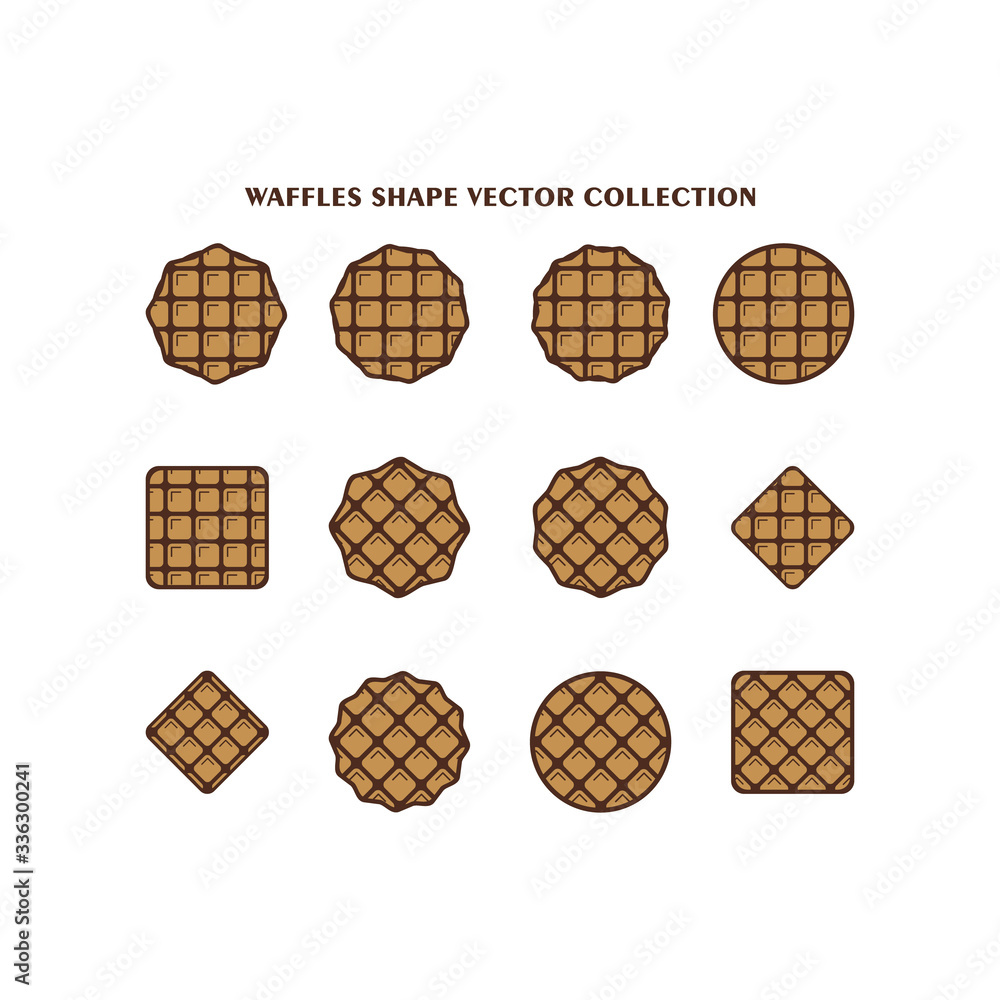 Set of waffles vector / icon collection Stock Vector | Adobe Stock