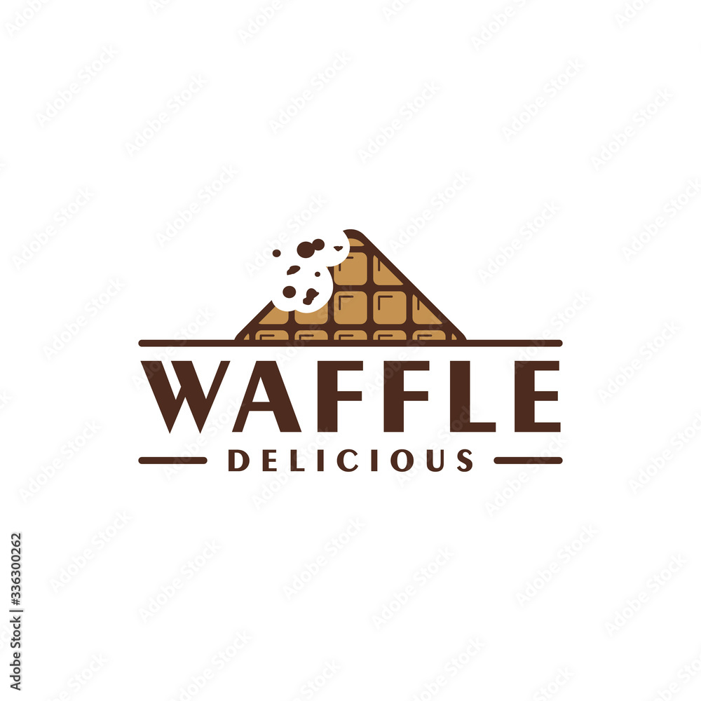 Delicious waffle logo design inspiration Stock Vector | Adobe Stock