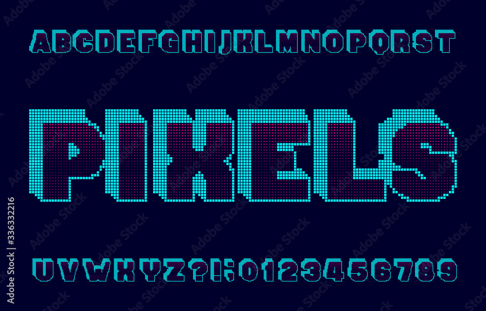 Poster Pixels alphabet font – Wall Art | UkPosters