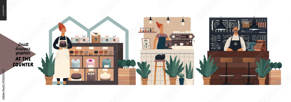 Counters -small business graphics. Modern flat vector concept ...