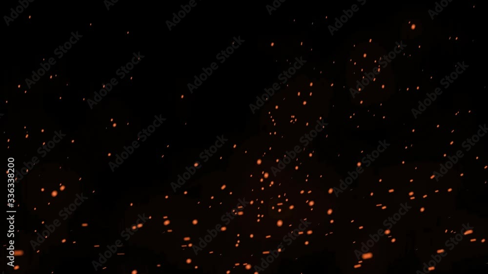 Full Hd glowing fire sparks VFX asset 10 seconds over black background ...