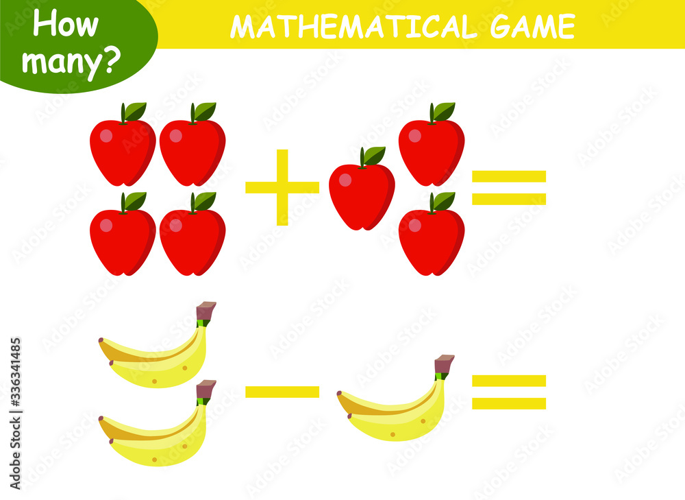 examples of addition and subtraction with fruits and vegetables ...