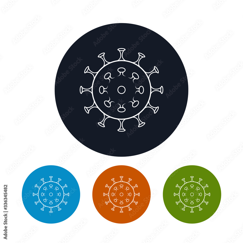 Bacteria or virus icon , the four types of colorful round icons virus ...