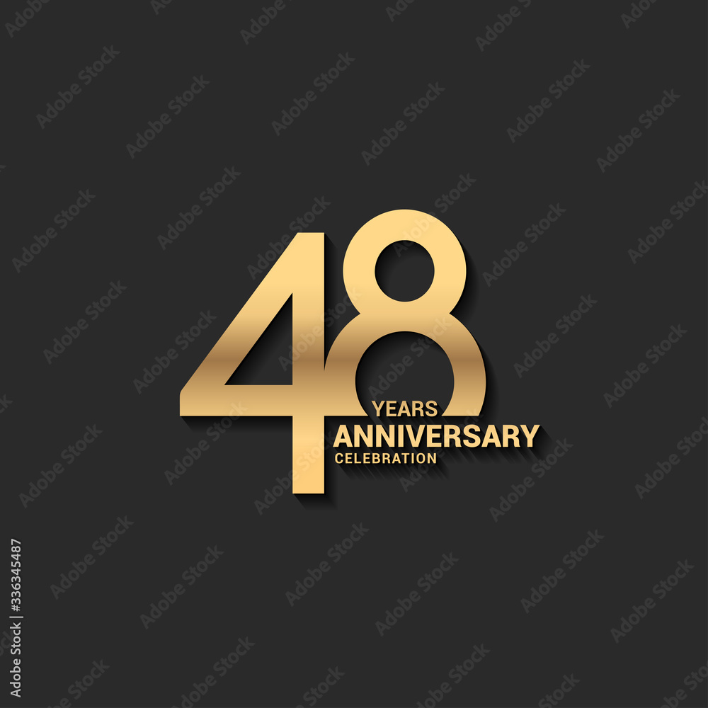 48 years anniversary celebration logotype with elegant modern number ...