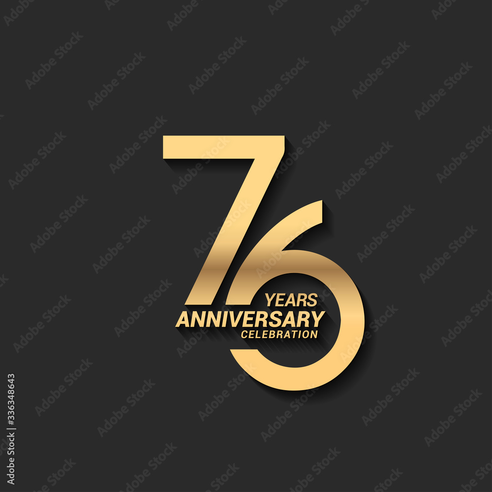76 years anniversary celebration logotype with elegant modern number ...