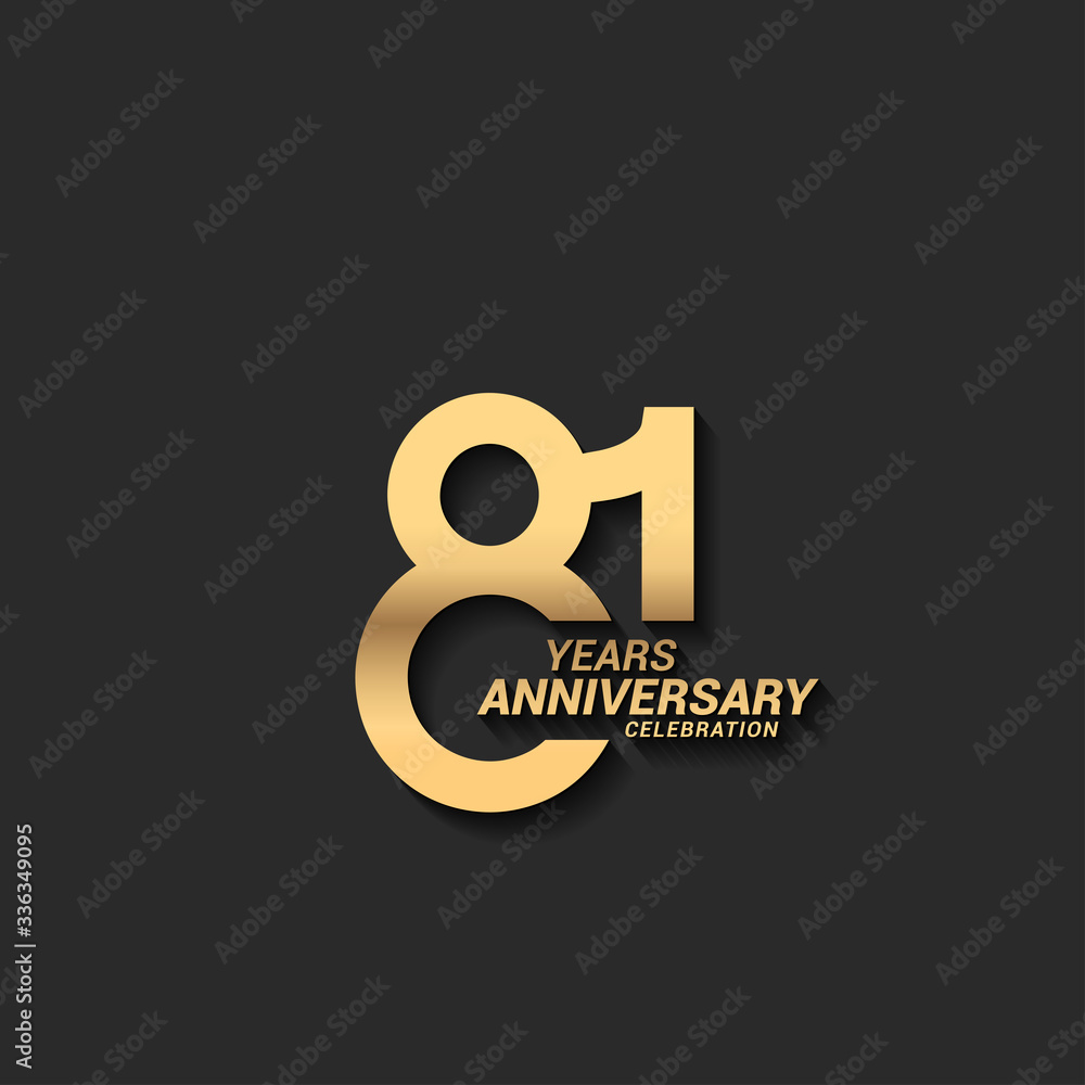 Vetor de 81 years anniversary celebration logotype with elegant modern ...