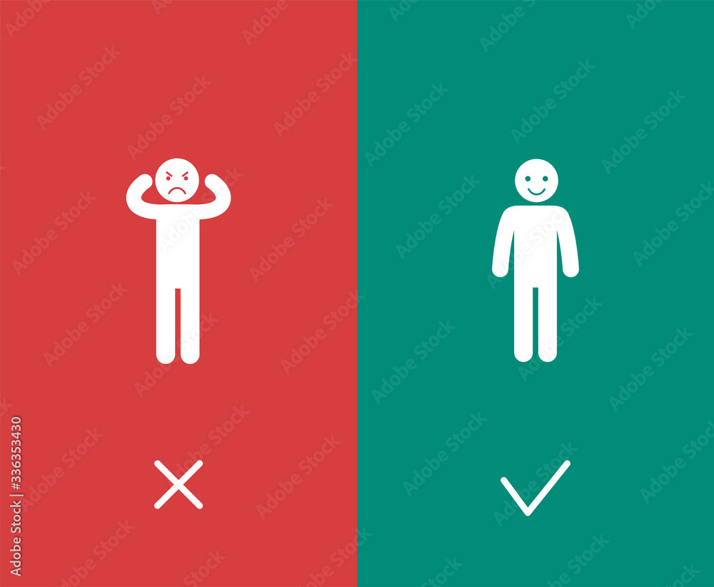 COVID-19 prevention advice Do not touch your face concept vector ...