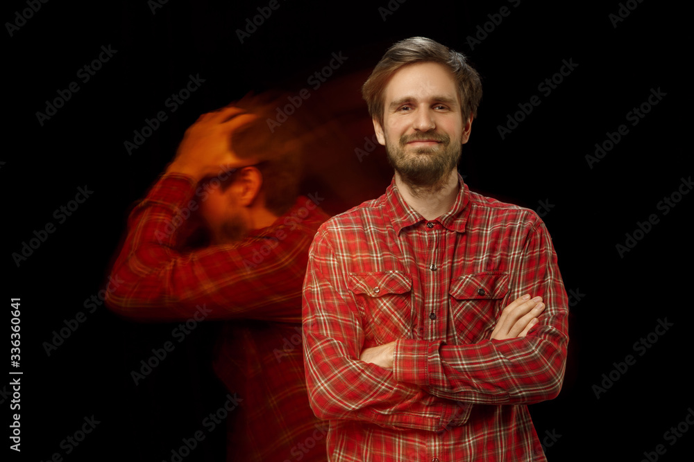 Calm outside, scared inside. The versatility of man - opened emotions ...