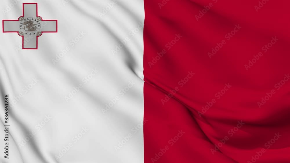 malta flag is waving 3D animation. malta flag waving in the wind ...