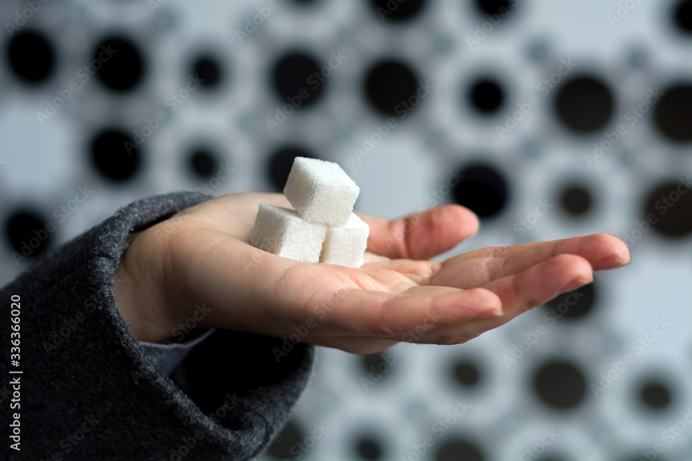 Sugar. Photo shows that eating less sugar is better. Stock Photo ...