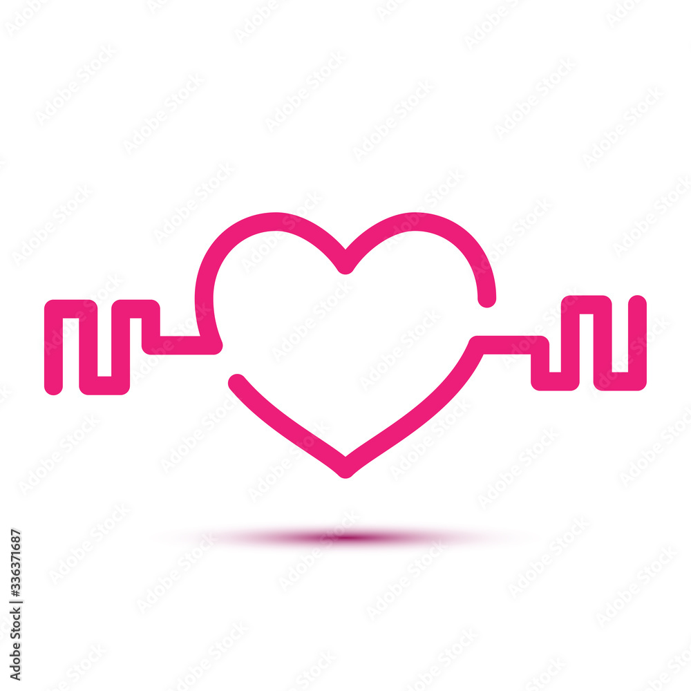 Gym love heart logo - lovely gym or sport business emblem, logo. Gym ...