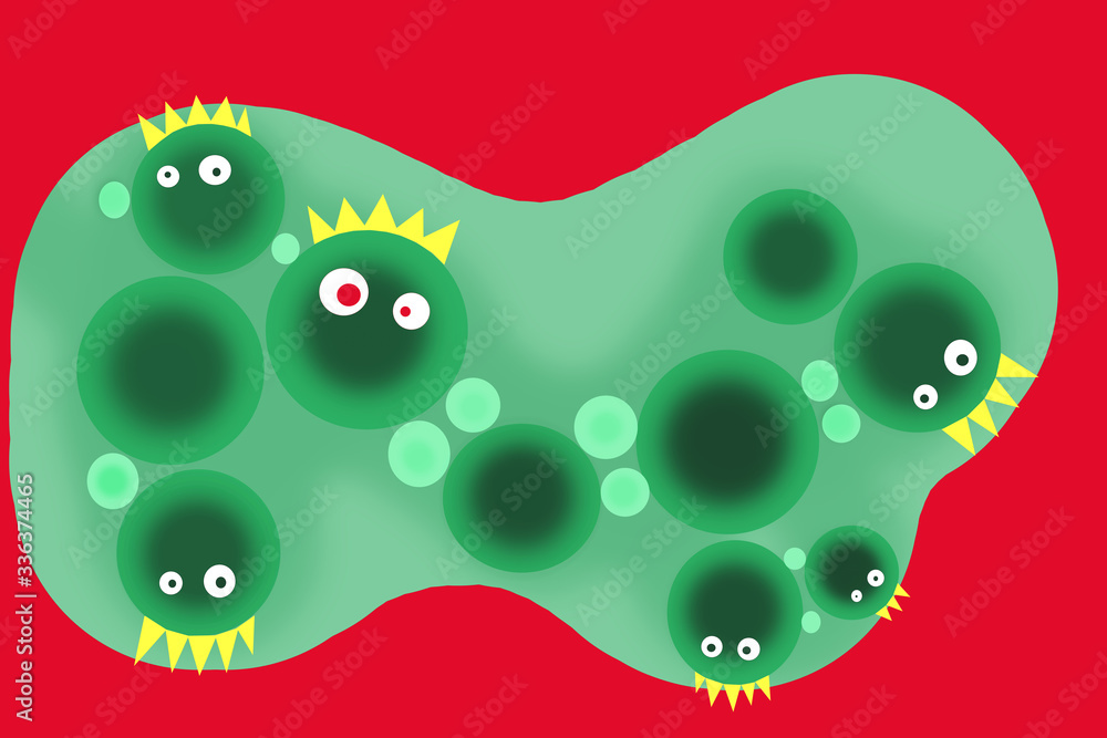 Simple cartoon illustration symbolizing the parasitism of a chinese ...