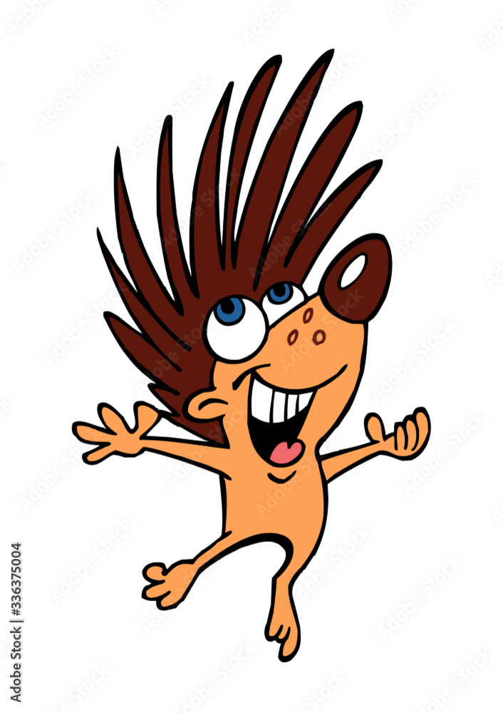 Hedgehog with giant spikes is cheerful and dancing, bigger is better ...