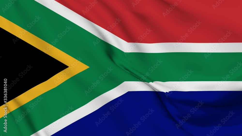 south africa flag is waving 3D animation. south africa flag waving in ...