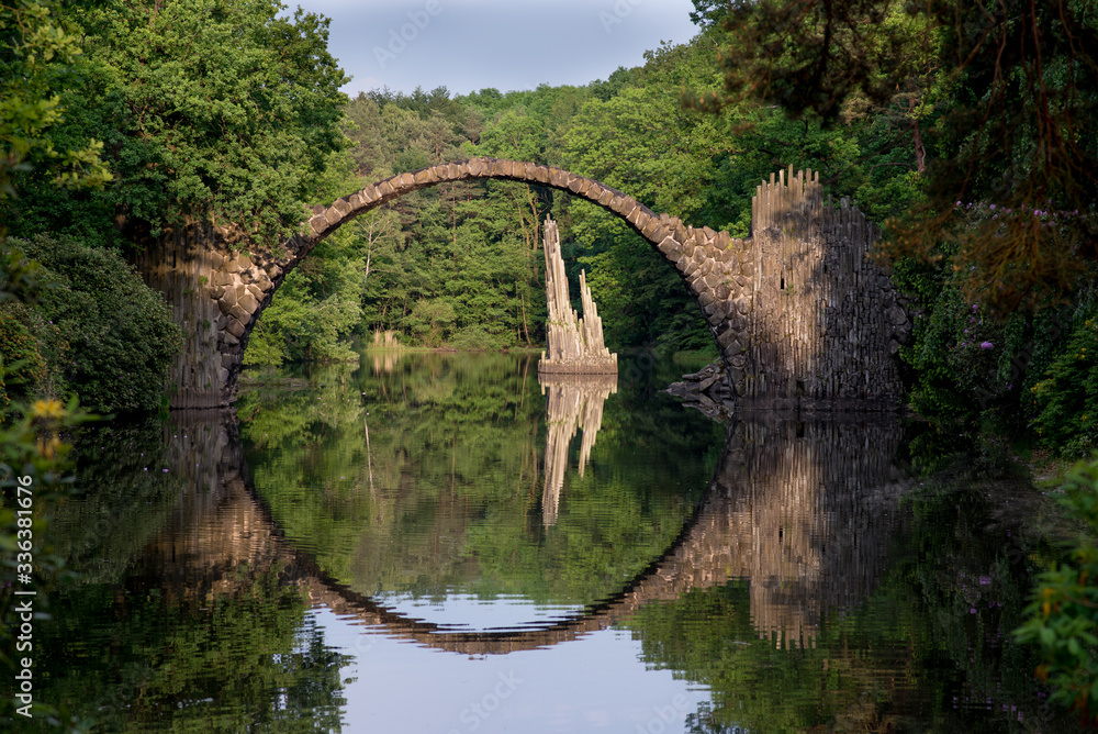 Devil's bridge in the park Kromlau, Germany Stock Photo | Adobe Stock