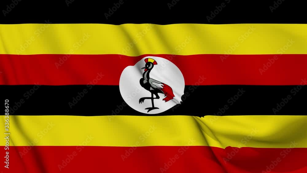 uganda flag is waving 3D animation. uganda flag waving in the wind ...