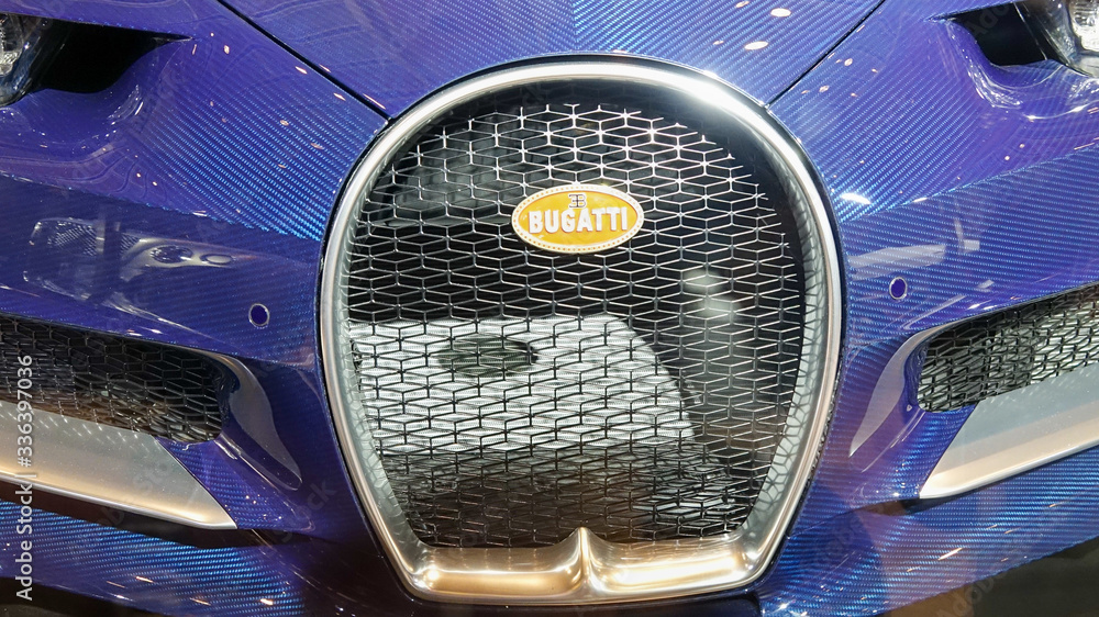 Bugatti logo or sing in the front part of a vehicle Stock Photo | Adobe ...