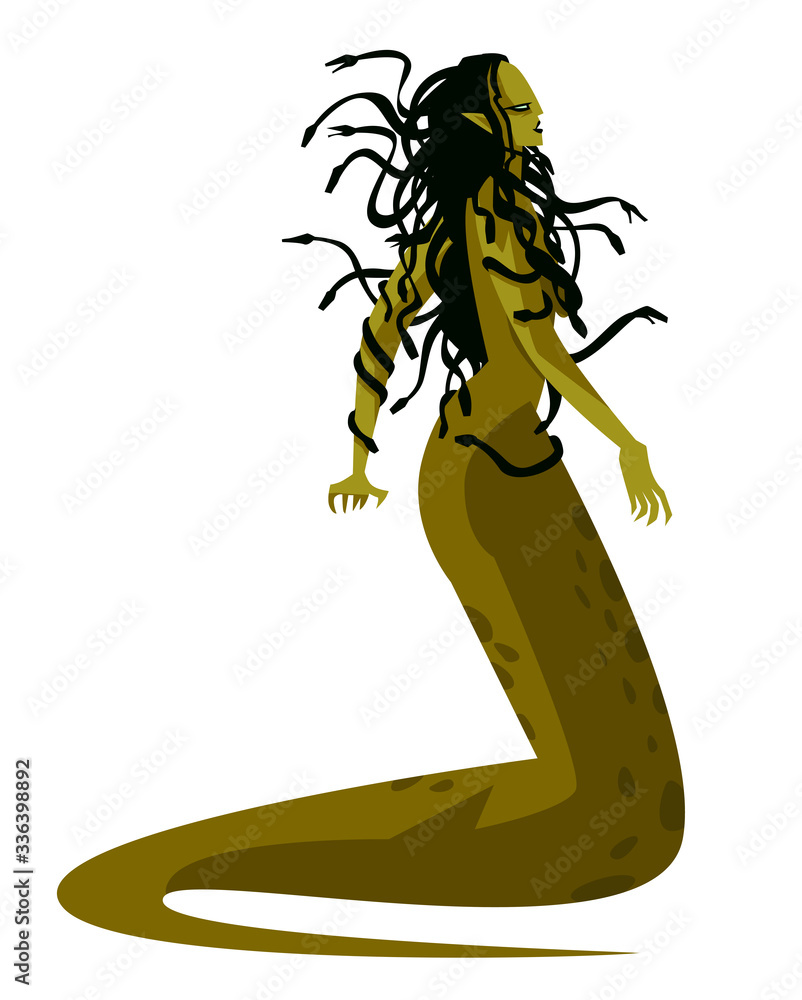 greek mythology gorgon medusa monster Stock Vector | Adobe Stock