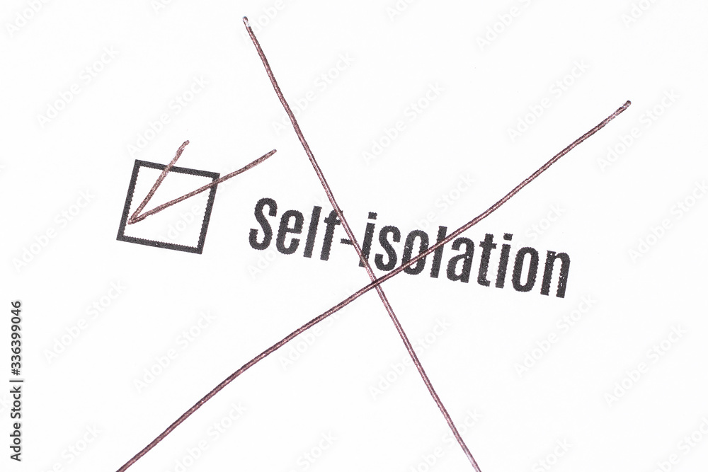 The choice of self-isolation in the check sheet. Refusal of self ...