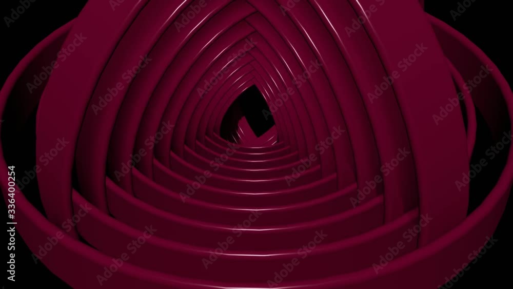 Red circular hoops rotating in different positions around the common ...