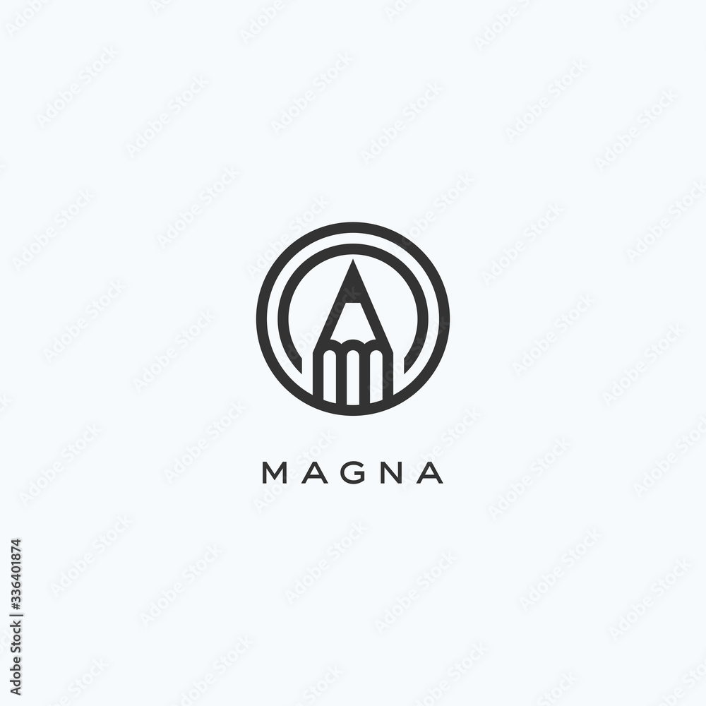 Creative pencil logo design vector template Stock Vector | Adobe Stock