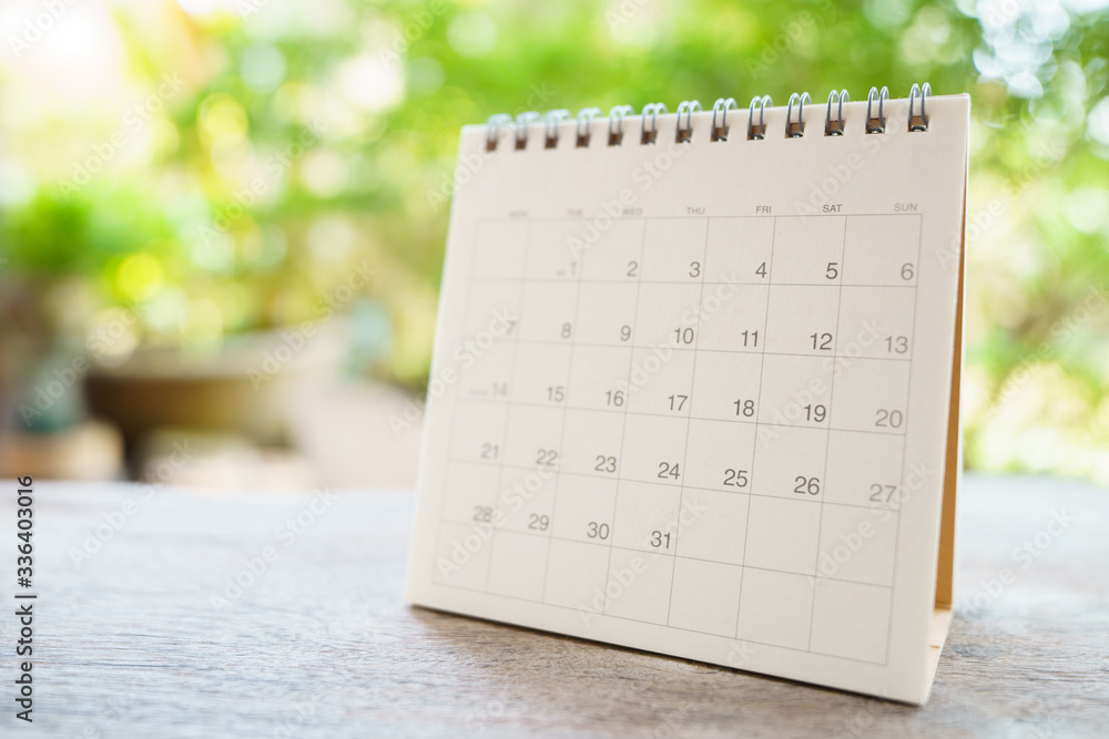 A calendar of the month. using as background business concept and ...