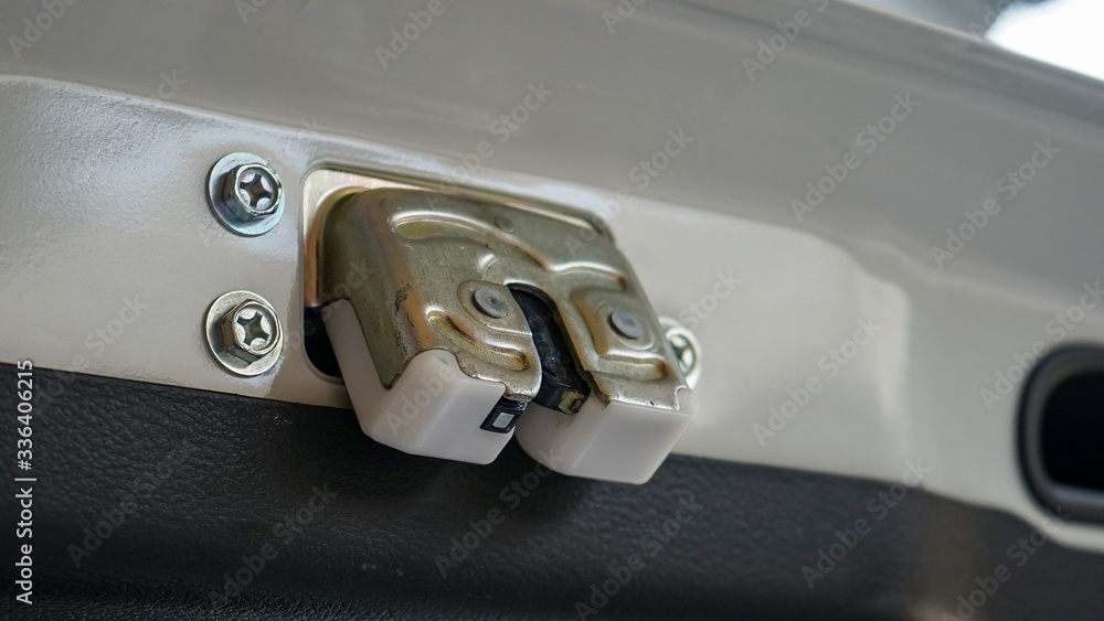 Close up the car trunk door lock Stock Photo | Adobe Stock