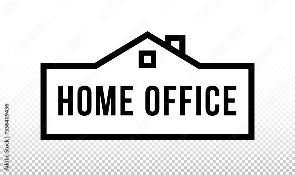 Home office nameplate on transparent background. Door sign, symbol ...