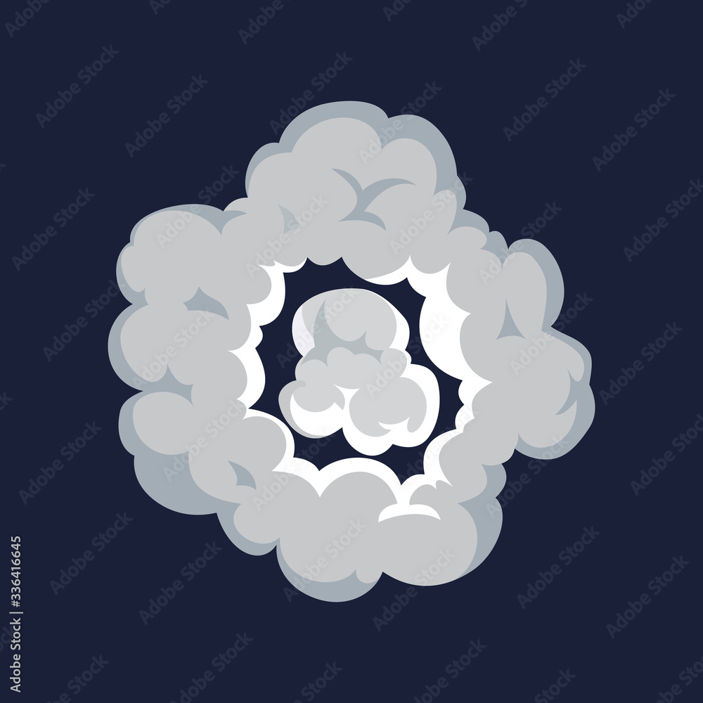 Cartoon pattern of smoke cloud. Bomb blast. Comic vector fog puff ...